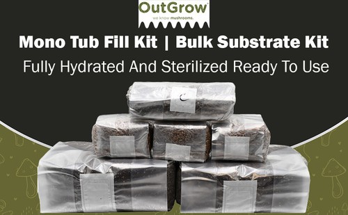 Mono Tub Fill Kit | Mushroom Substrate & Grain Spawn for 50-60 Quart ...
