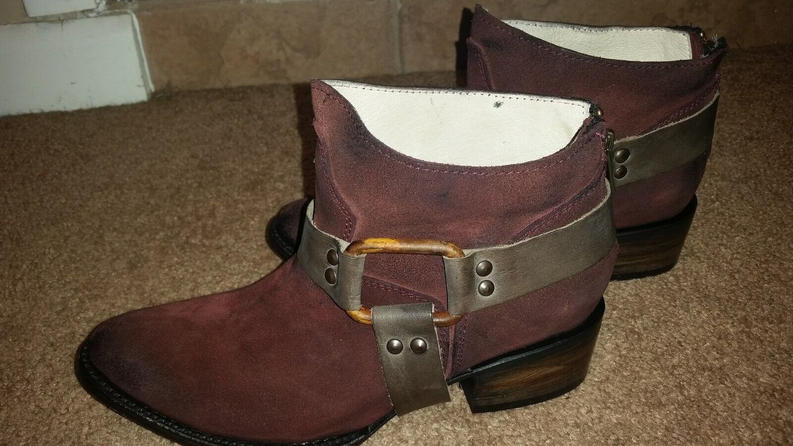 NEW$275 Freebird by Steven Phlow Phoenix Low Boots Wine Suede Boot ...