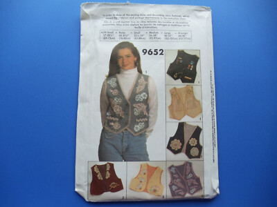 Simplicity Crafts 9652 VESTS Pattern All Sizes Easy to Sew & Decorate ...