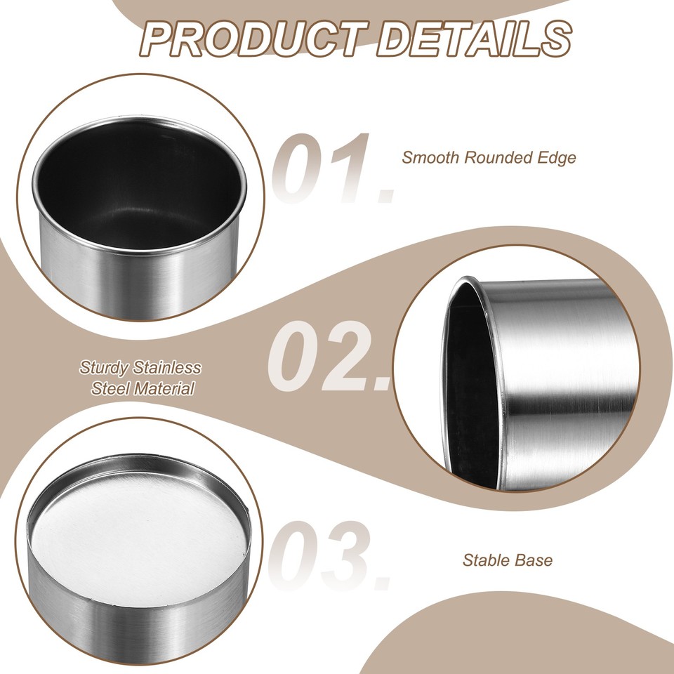 Kitchen Utensil Holder, 3.1x3.9" Stainless Steel Utensil Cutlery Holder ...