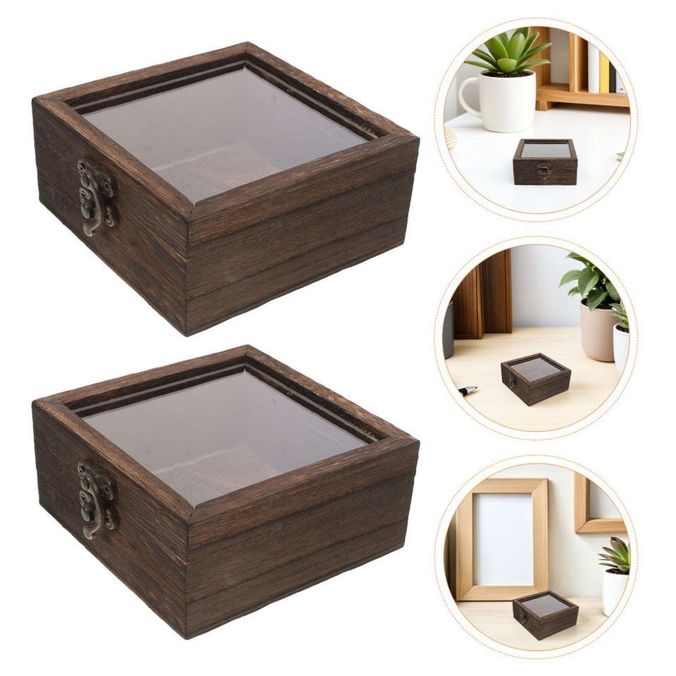 3pcs Shadow Box Picture Frame: Square Shadow Boxes - Wood Display Cases ...