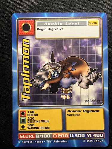 Digimon Digi Battle - Tapirmon Bo-36 - 1st Ed - Series 1 Bandai | eBay