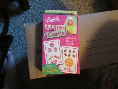 Mattel Barbie Addition & Counting Learning Game Flash Cards Simple Easy ...