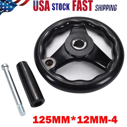 125mm*12mm*4mm 3 Spoke Hand Wheel With Revolving Handle For Milling ...