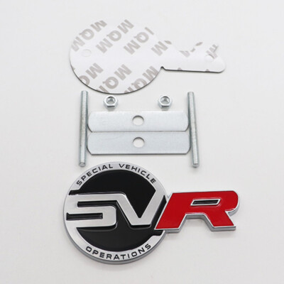 SVR Front Grill Emblem Car 3D Badge Stickers 3D Metal Sport Black Red ...