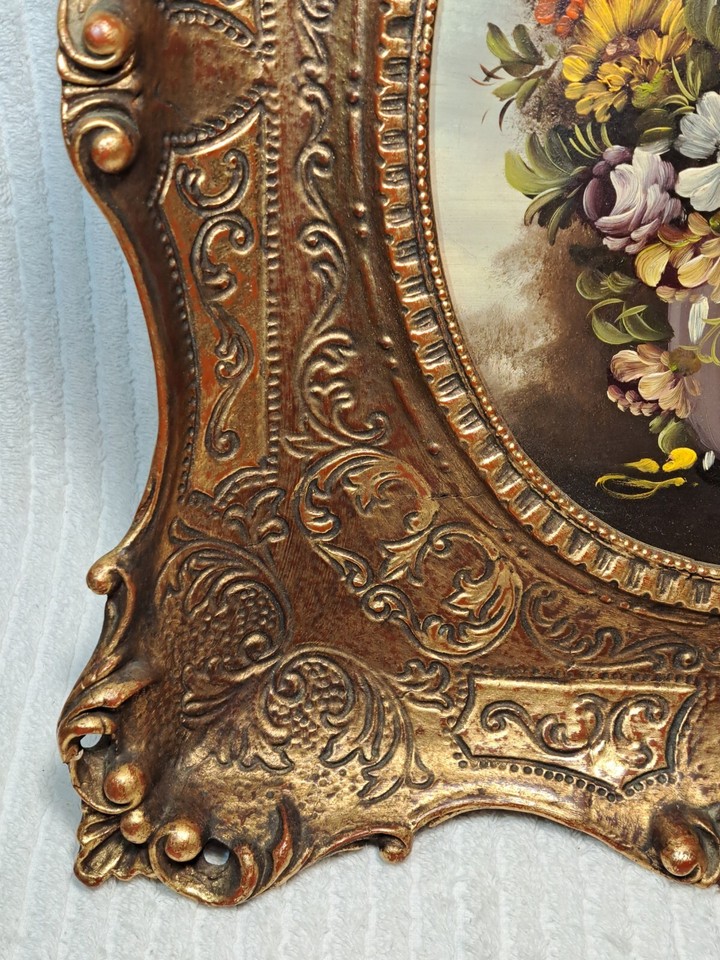 Van Thoren Signed Oil Painting Still Life Floral Art Board Bouquet Vase ...