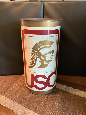 Vintage 60’s? 70’s? USC TROJANS TRASH CAN WHITE VERSION NCAA FOOTBALL ...