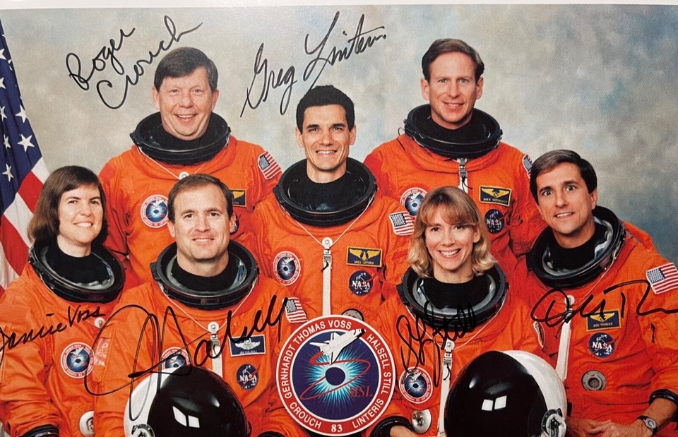 STS-83 PRIME MISSION CREW 6/7 MEMBER SIGNED AUTOGRAPHED NASA LITHO SCCS ...