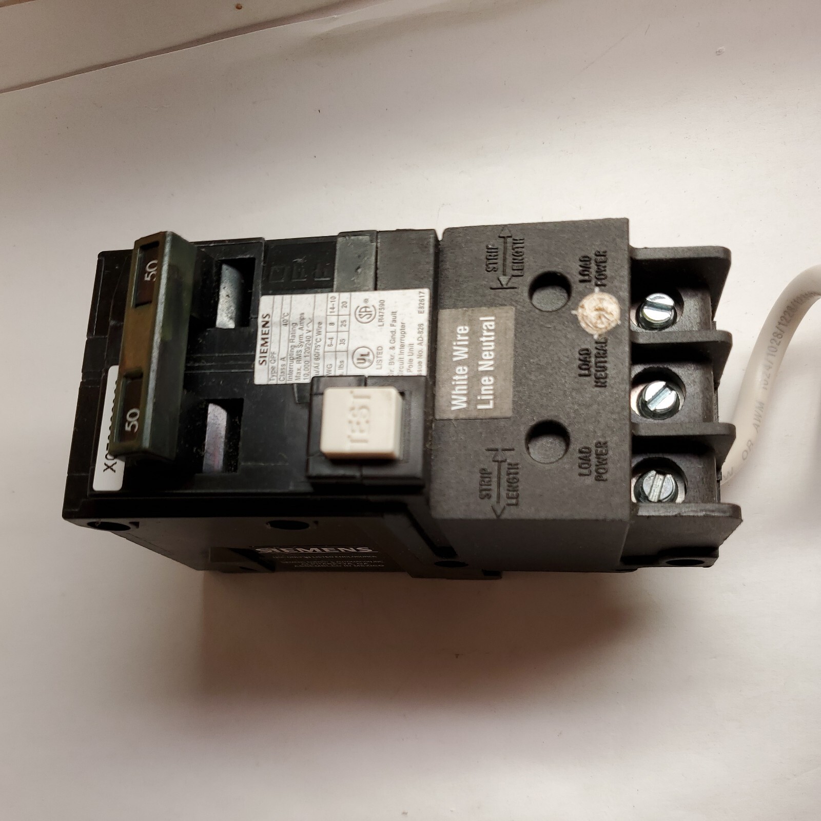 SIEMENS 50 Amp. 2 Pole GFIC CIRCUIT BREAKER Type QPF | eBay