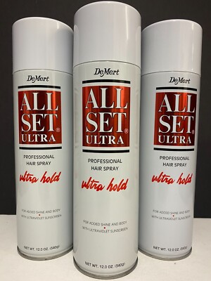 DeMert All Set Ultra Hold For Added Shine & Body Hairspray - 3 PACK ...