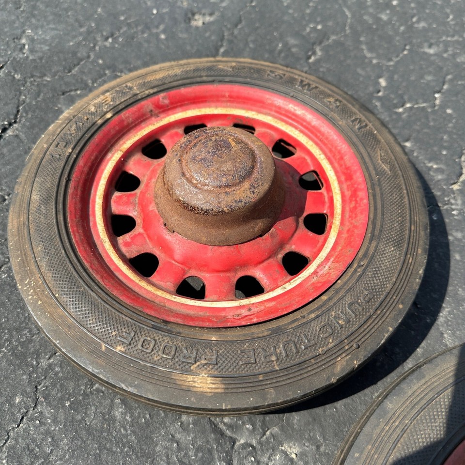 Vintage SWAN Wagon/Pedal Car Wheels - 10x1.75 - 1/2 inch Bushing Style ...