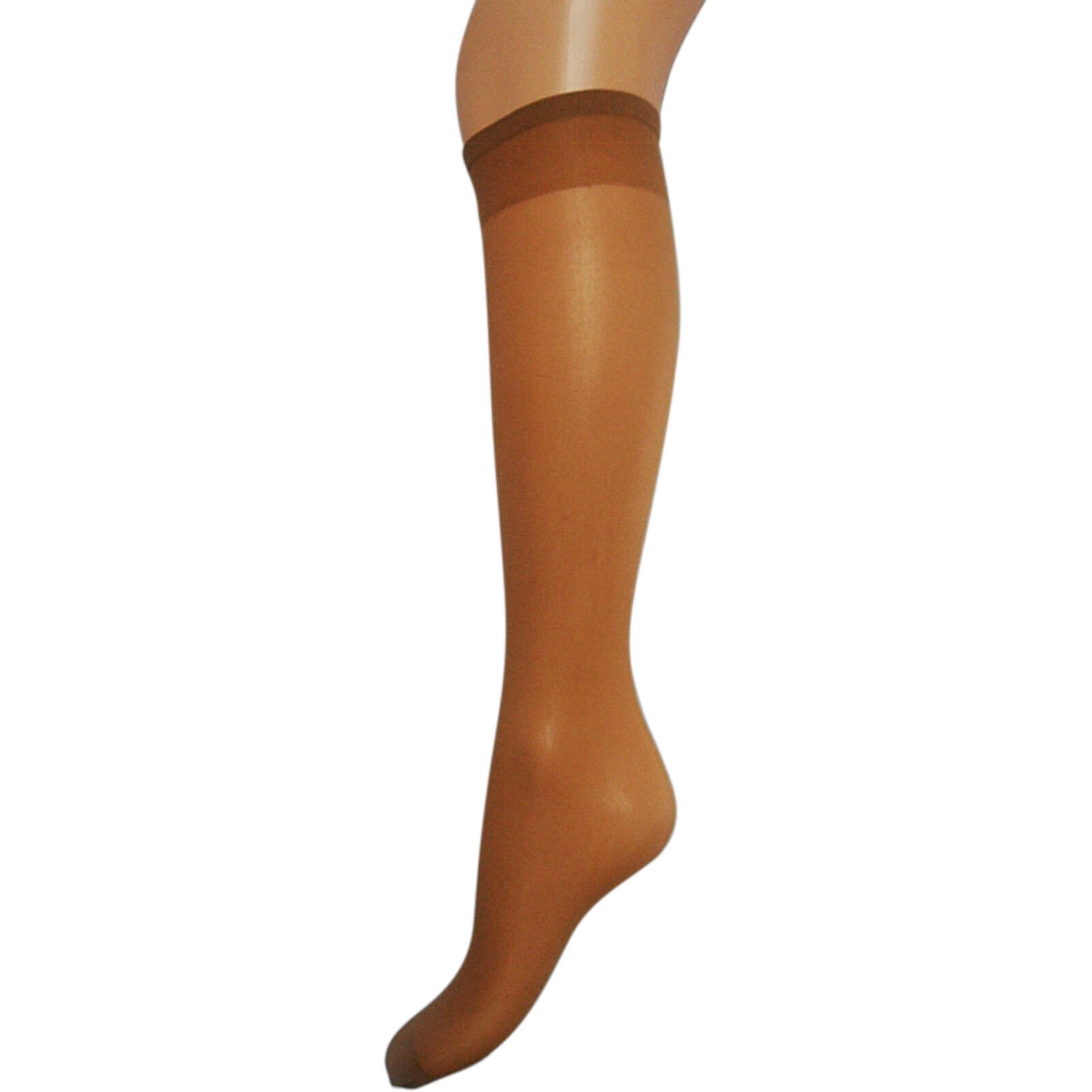 6 Pairs Womens Ladies Pop Socks Knee High Black Chiffon Natural Mink ...