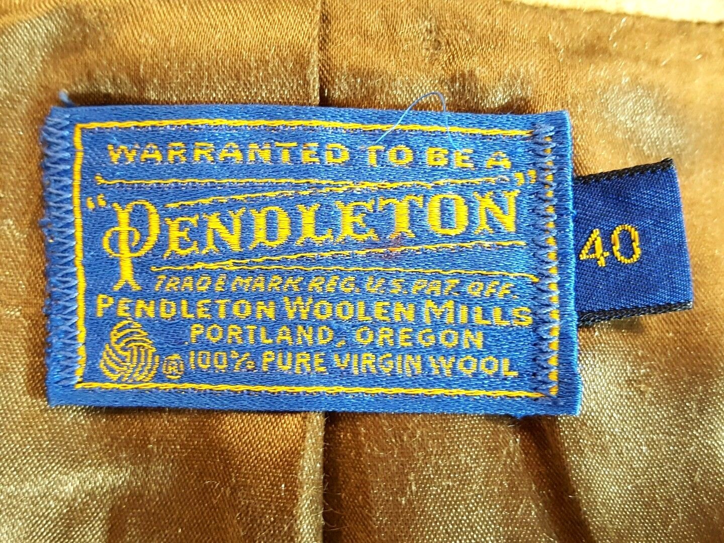 PENDLETON Coat Camel Tan Virgin Wool Thigh Length Size 40 Leather ...