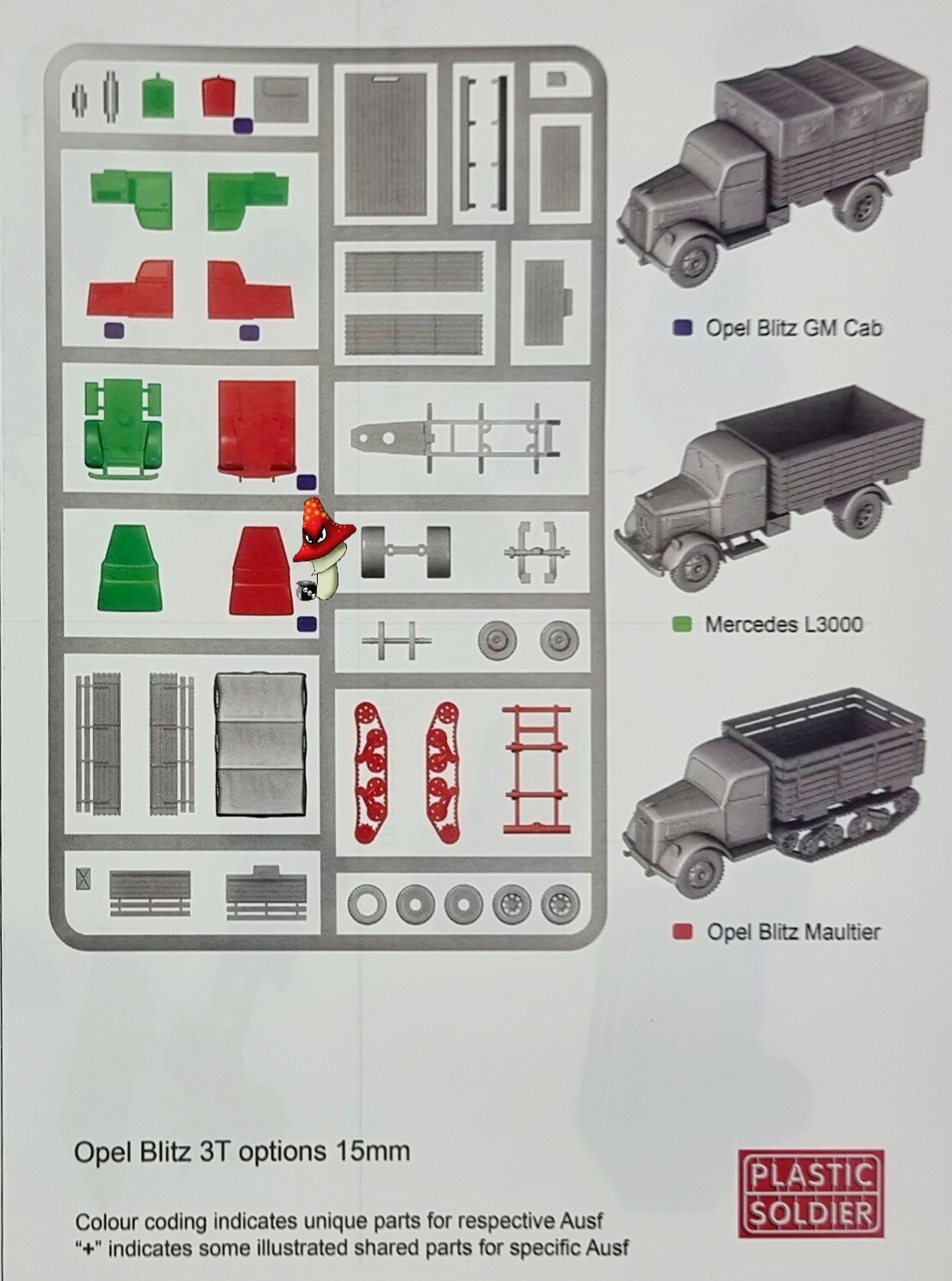Plastic Soldier Company 15mm WWII German Medium Truck 1 x Sprue Unboxed ...