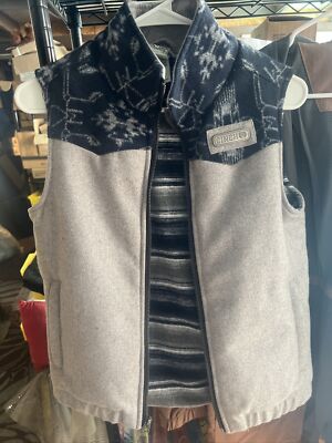 Cinch Youth Boy's Grey & Aztec Print Wooly Vest MWV5050003 | eBay