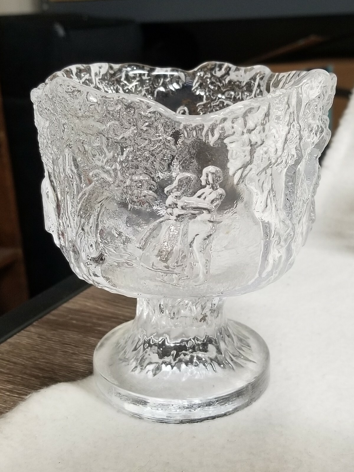 Kosta Boda Crystal Wedding Couple Dancing In Trees Compote or Candy ...