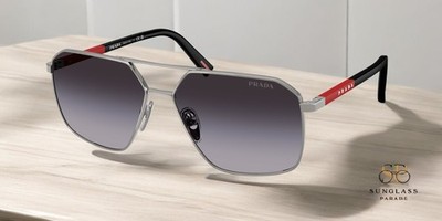 PRADA LINEA ROSSA PS A50S 5AV09U Gunmetal Grey Gradient 60 mm Men's ...