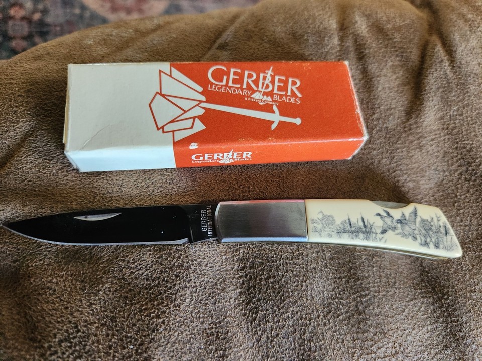 Gerber Silver Knight 250A Lockback Landing Duck Knife Pre-owned | eBay