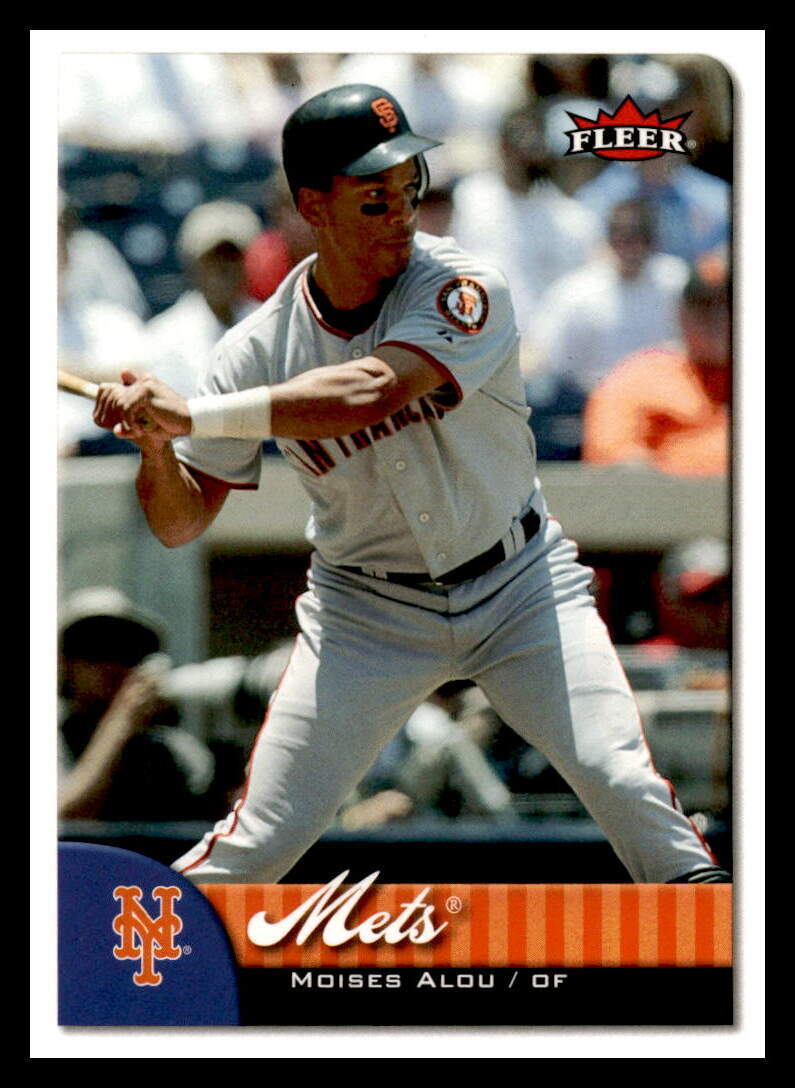 2007 Fleer #72 Moises Alou New York Mets Baseball Card NM Free Shipping ...