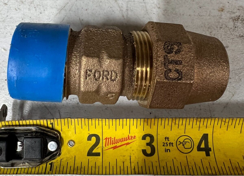 3/4" Ford Meter Box Brass Coupling No Lead CTS Connections Grip Nut C44 ...