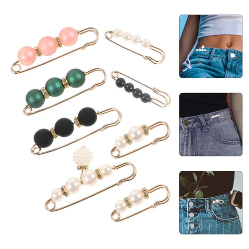 8 Pcs Waist Pin Miss Artificial Pearl Brooch Clothing Cinch Clips | eBay