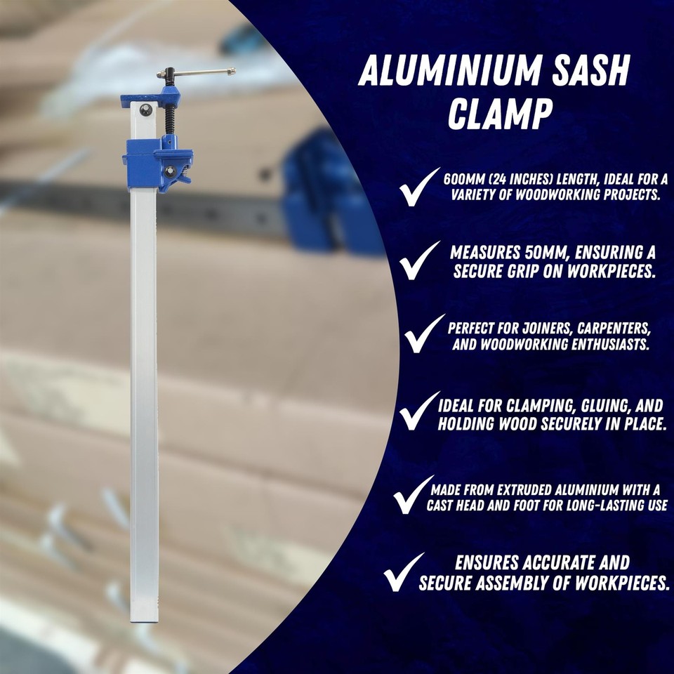 2Pc Sash Clamp Aluminium 24" 600mm Cramps 60cm Joiner Carpenter ...