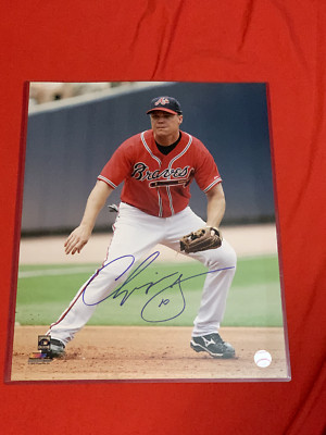 CHIPPER JONES AUTOGRAPHED SIGNED 16X20 PHOTO ATLANTA BRAVES FIELDING ...