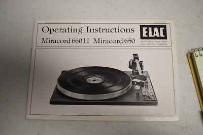 Original ELAC Miracord 660H Miracord 650 Turntable Operating ...