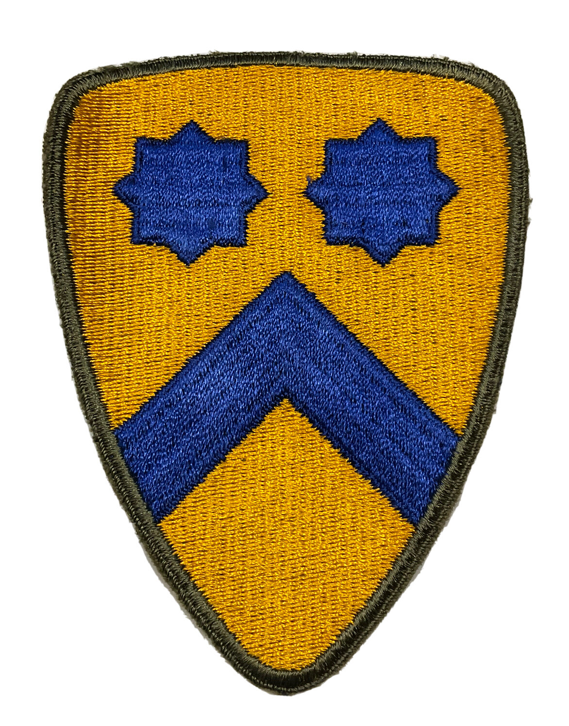 Original WWII U.S. ARMY 2nd CAVALRY DIVISION GREEN BACK CUT EDGE COLOR ...