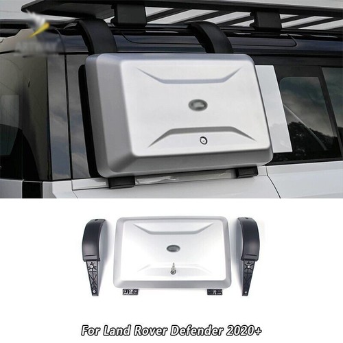 Silver Side Mounted Gear Storage Box Carrier for Defender 90 110 130 ...