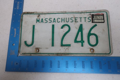 Massachusetts License Plate Tag 1989 89 MA J 1246 | eBay