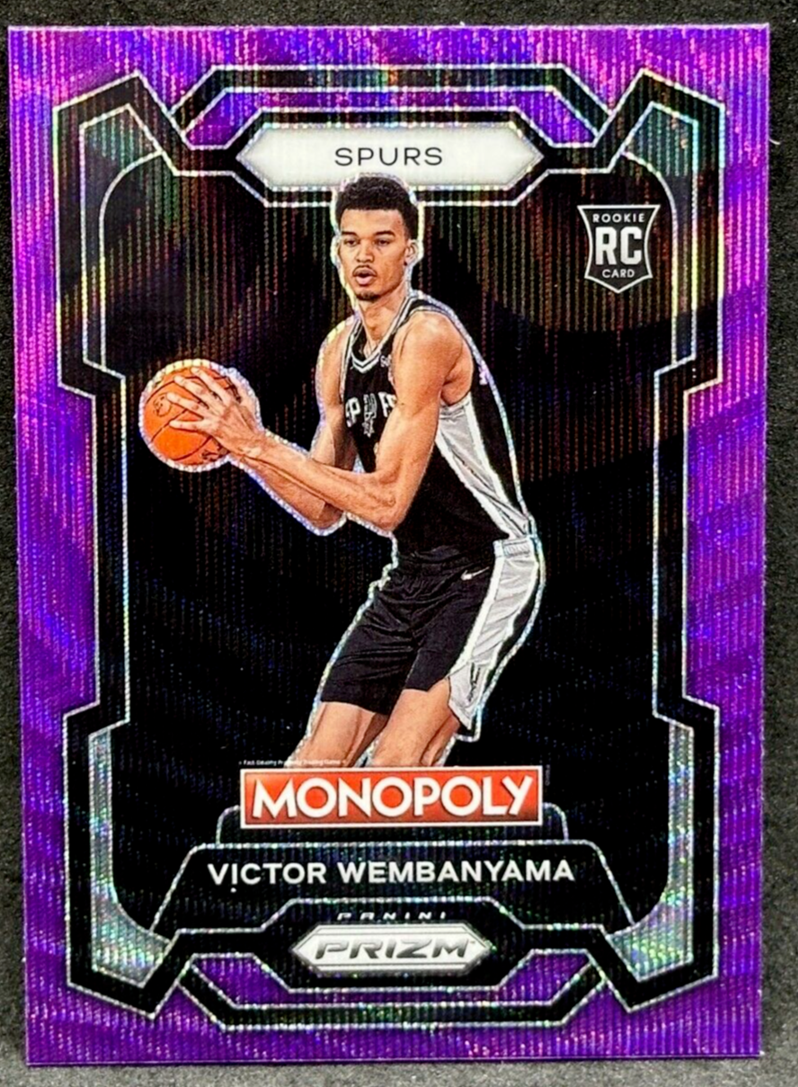 2023-24 Panini Prizm Victor Wembanyama PURPLE WAVE SP Rookie Spurs ...