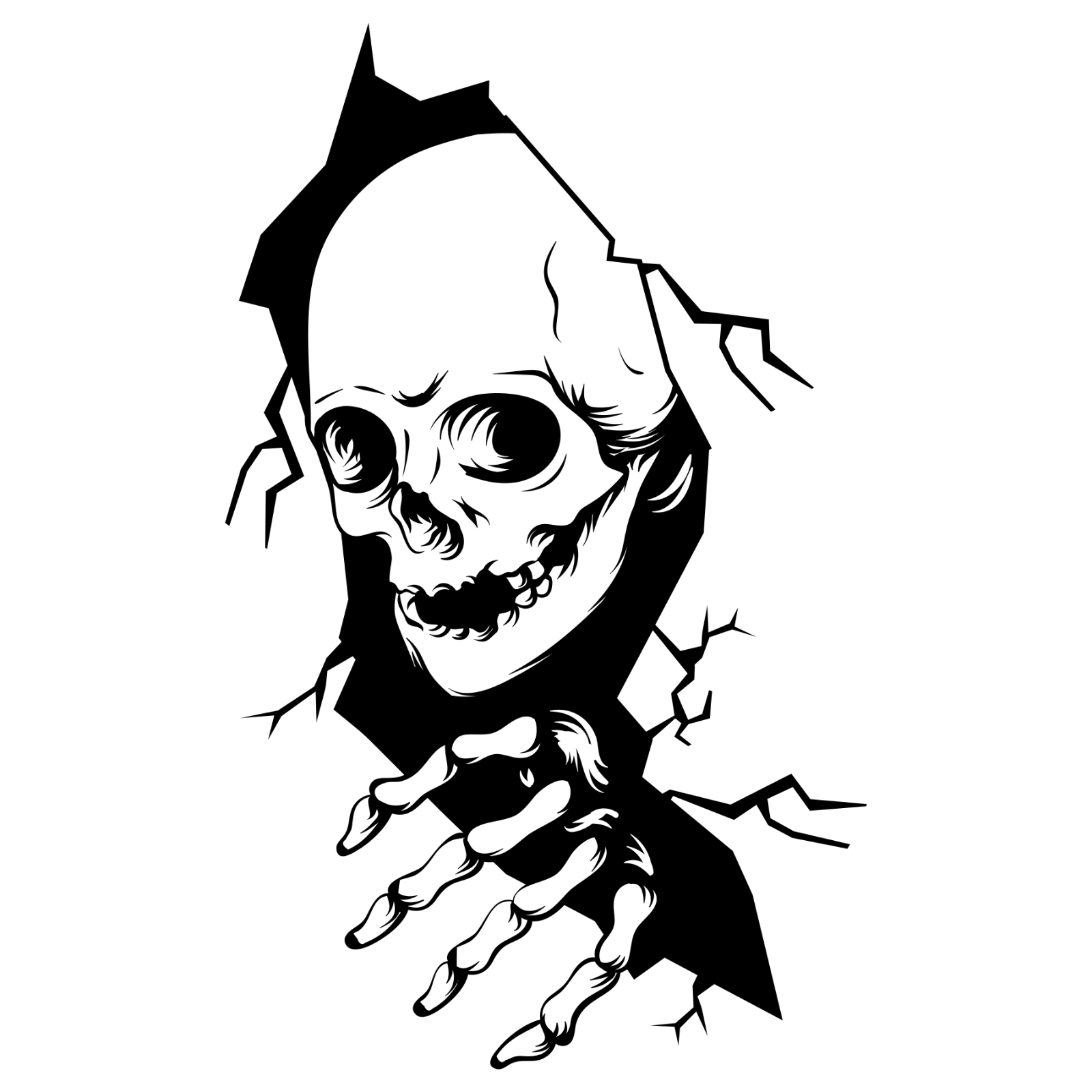 Peeking Skeleton Skull Decal Car Tumbler Window Wall JDM Sticker 22 ...