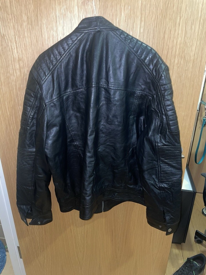 Aviatrix Mens Genuine Real Leather Blk Biker Jacket Retro Vintage 3XL ...