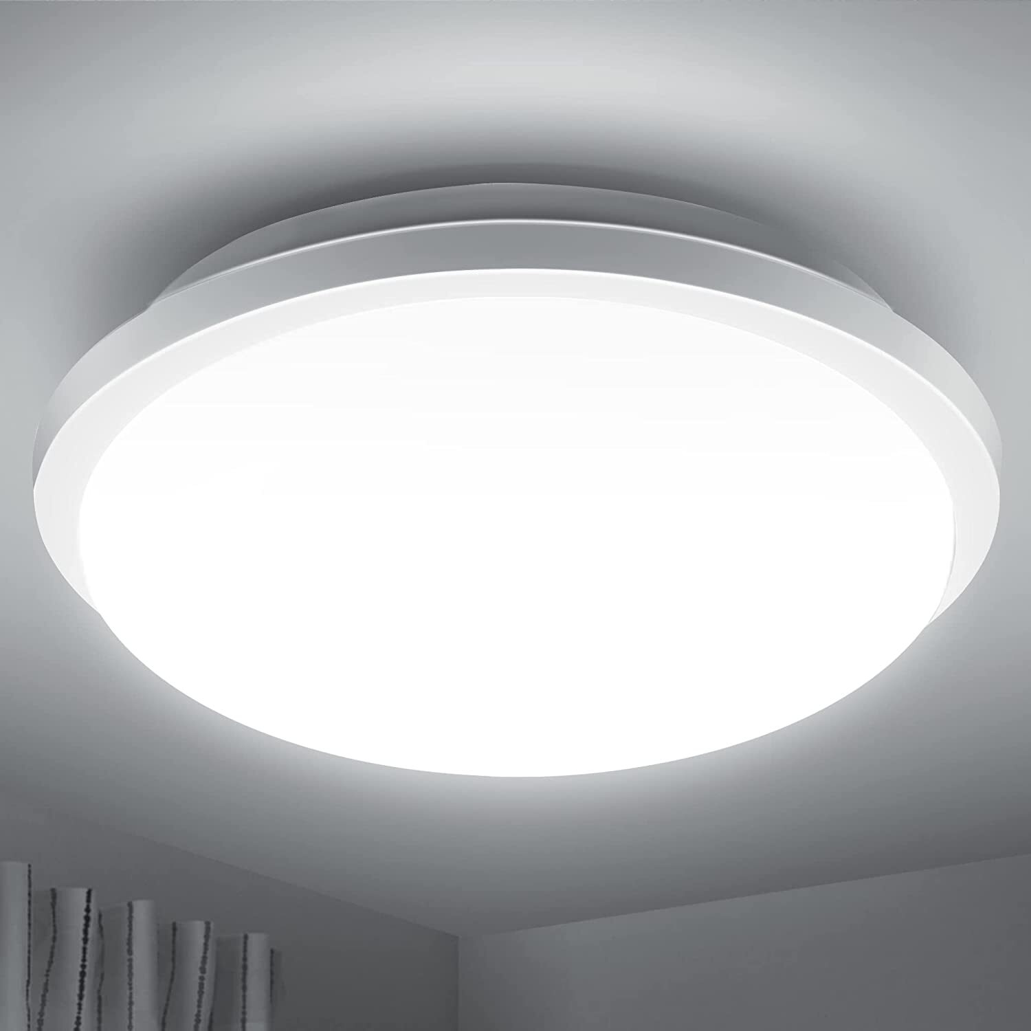 22W LED Ceiling Panel Round Lights IP65 Bulkhead Bathroom Waterproof ...