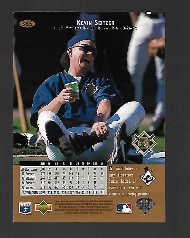 Kevin Seitzer 1996 UD Series 2 #365 Milwaukee Brewers | eBay