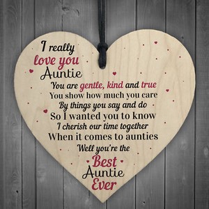 I Love You Auntie Heart Family Keepsakes Birthday Aunty Aunt Mum Thank ...