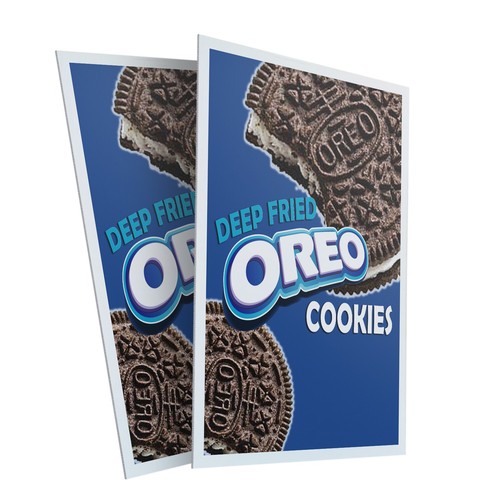 Deep Fried Oreo 24" x 36" 2 Pack Of Store Sign Plastic Or Decal | eBay