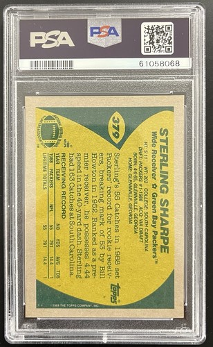 1989 Topps Sterling Sharpe #379 Rookie Card HOF PSA 9 Packers | eBay