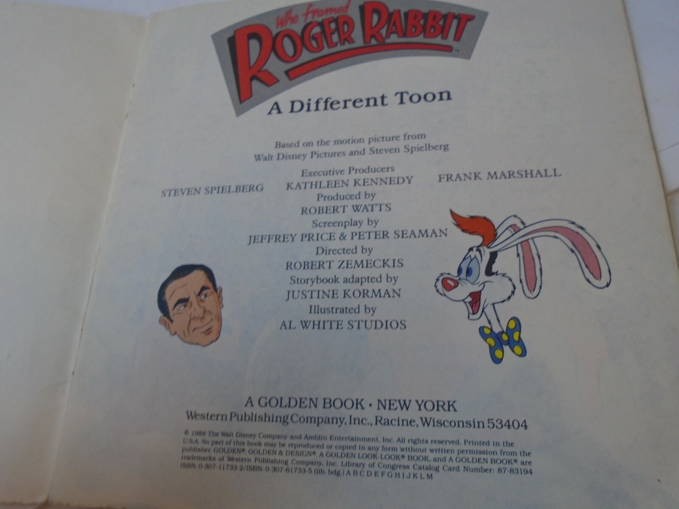 Who Framed Roger Rabbit A Different Toon A Little Golden Book-Vintage ...