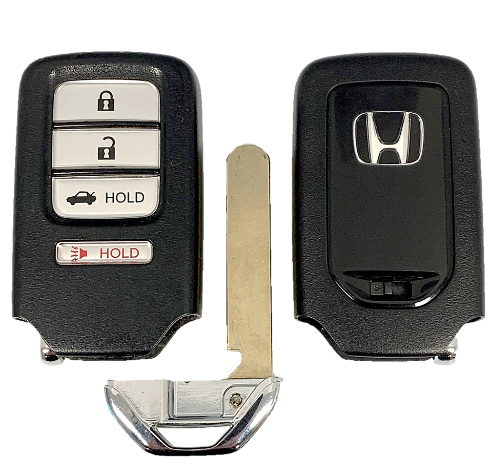 OEM Honda Keyless Remote Fob 4Btn Trunk HOLD + Uncut Key OEM Honda ...