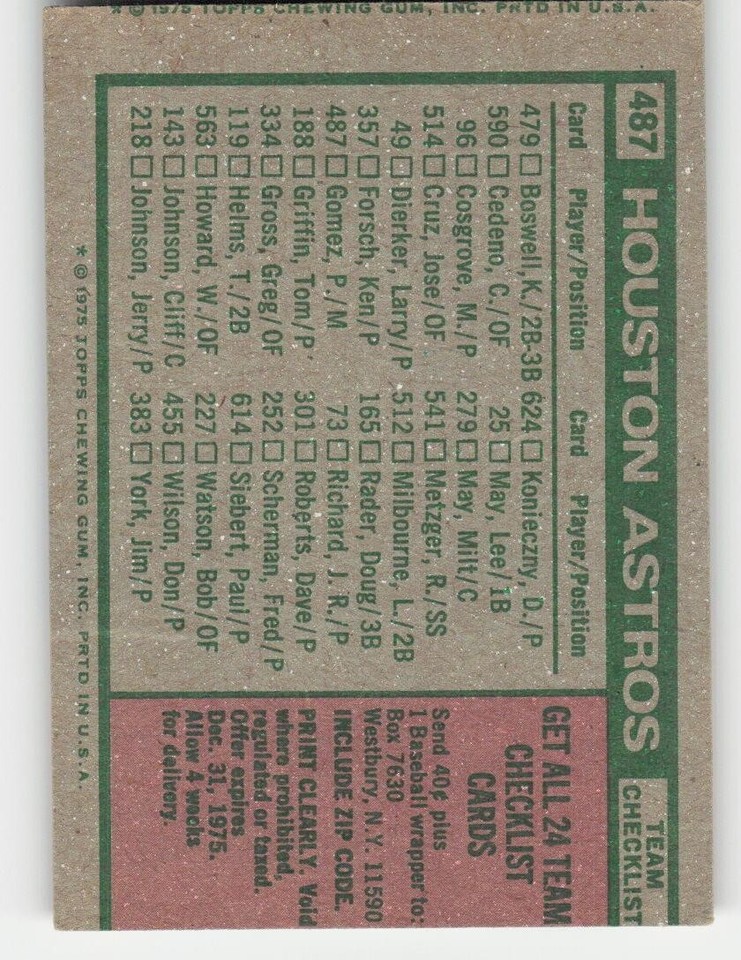 (9) 1975 Topps Miscut/Error Vintage Lot MLB Baseball Cards Collection ...