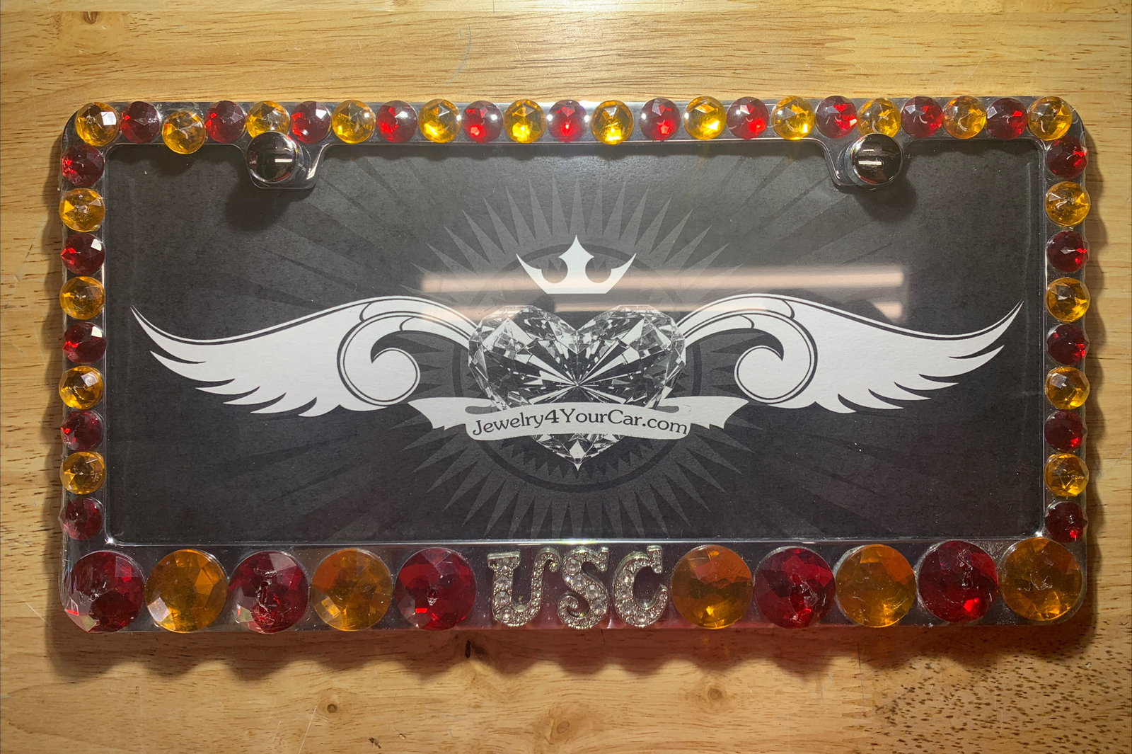 Southern Cal USC Trojans NCAA Glitter Bling Chrome License Plate Frame ...