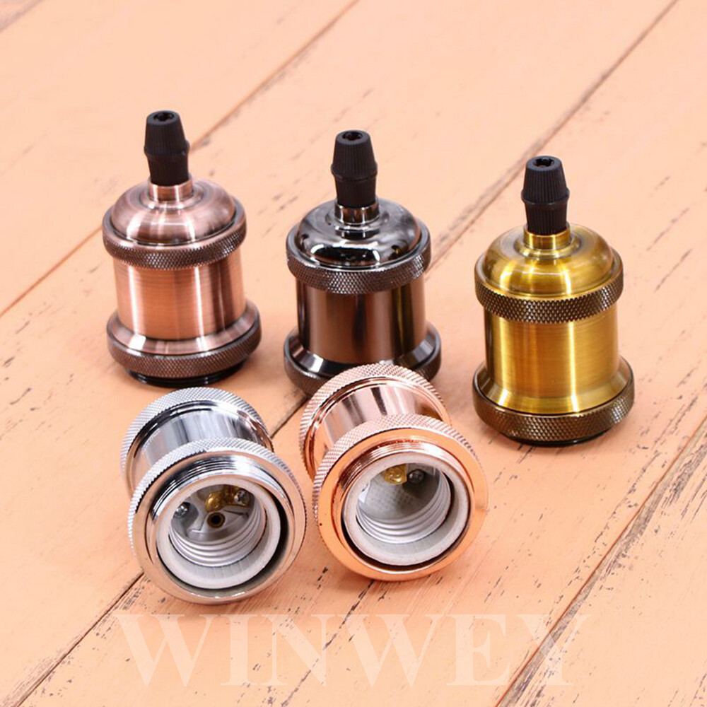 E26 E27 Vintage Lamp Holder Industrial Light Bulbs Antique Retro Edison ...