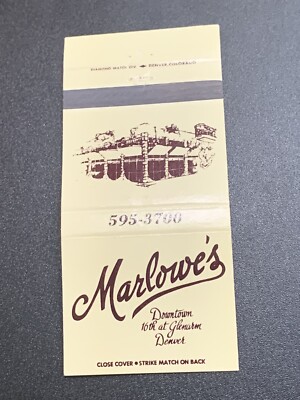 Vintage Colorado Matchbook: “Marlowe’s” Denver, CO | eBay