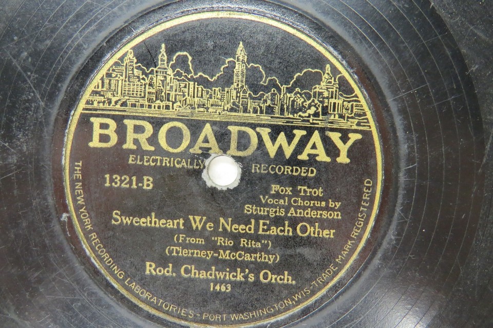 Rod. Chadwick's Orch. - BROADWAY 1321 - Since I Found You & Sweetheart ...