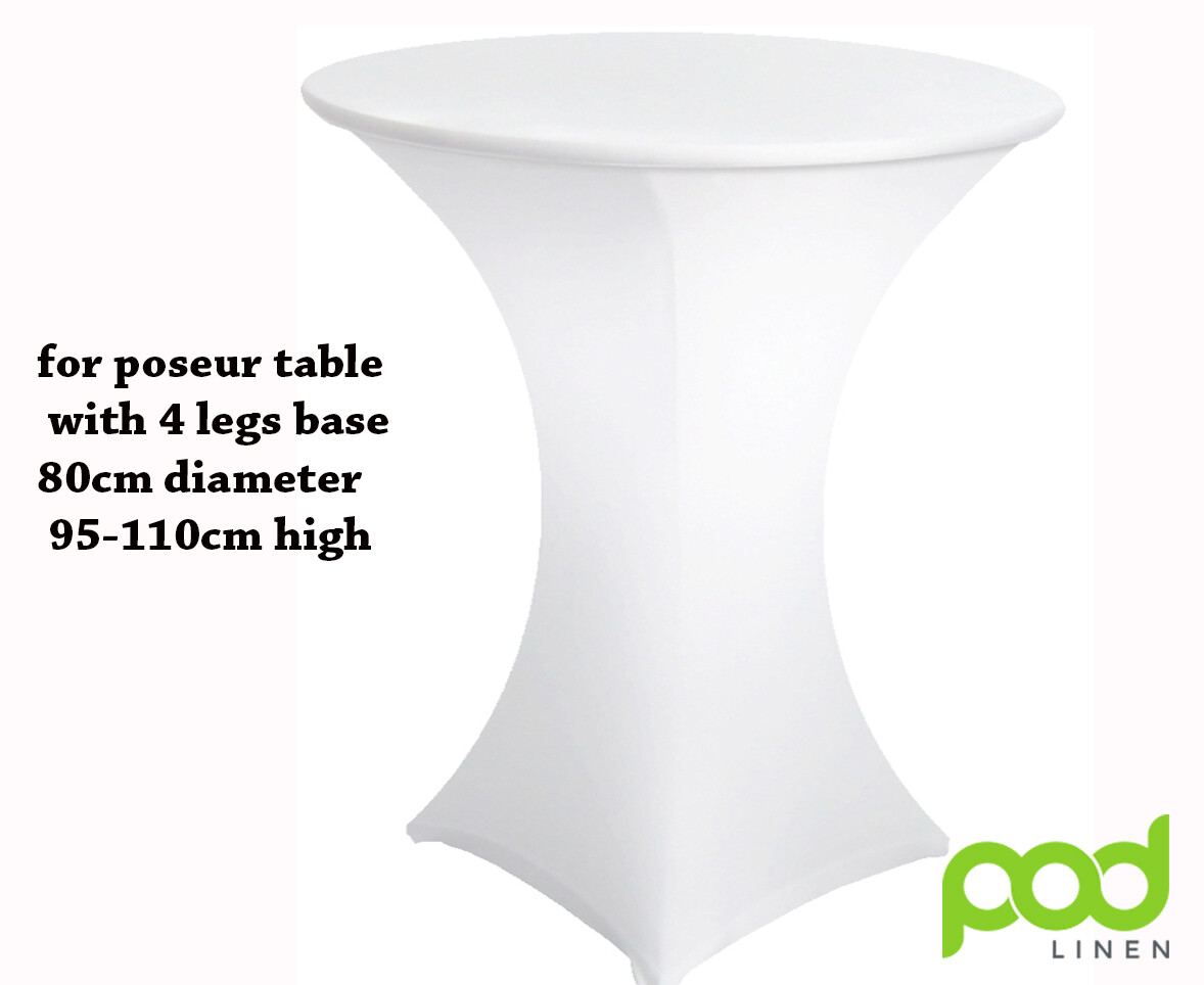 WHITE RANGE spandex cover stretch tablecloth round rectangular poseur ...