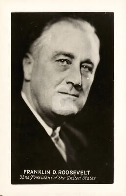 Franklin D. Roosevelt 32nd President of the United States RPPC Postcard ...