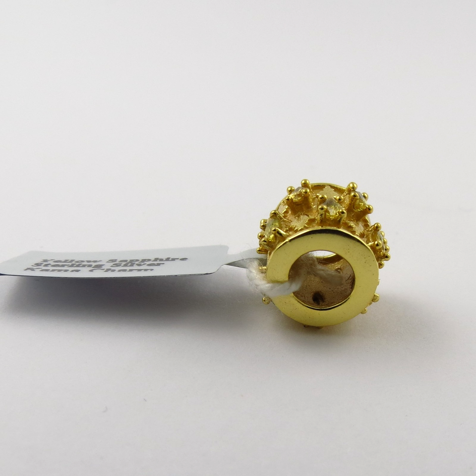 Gemporia Yellow Sapphire Gemstone Sterling Silver Kama Bracelet Charm ...
