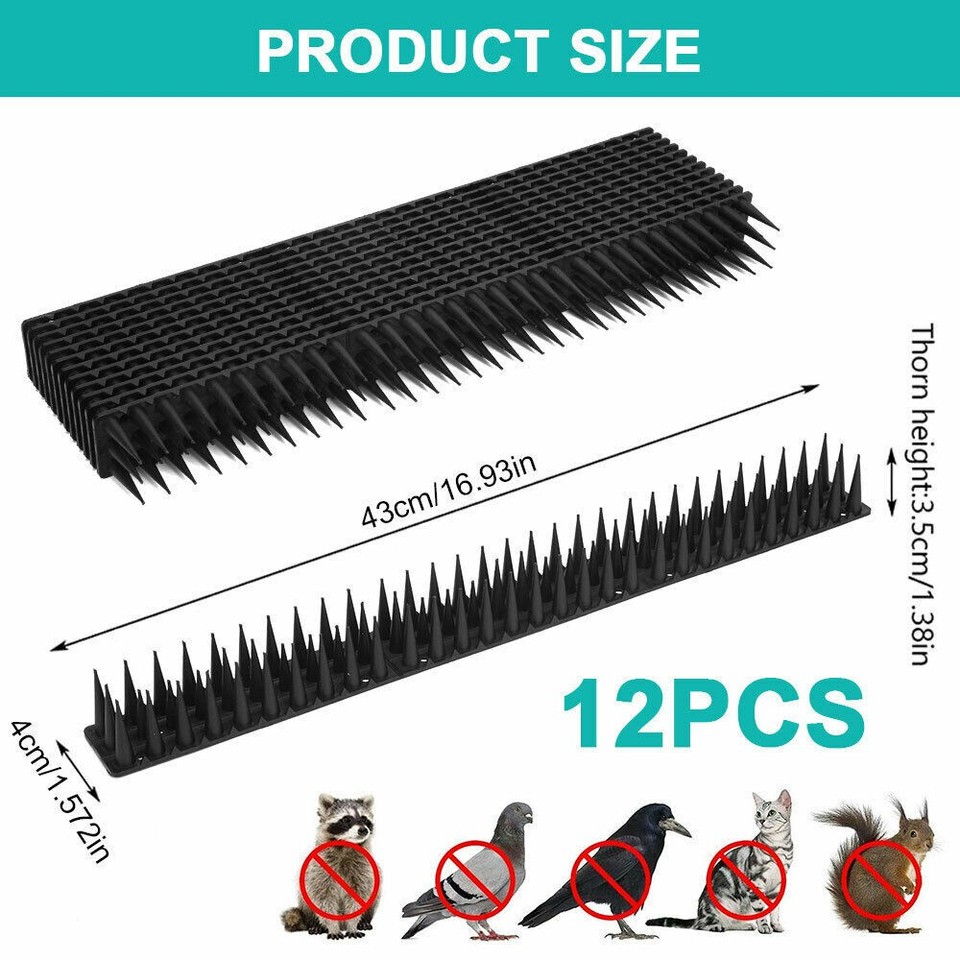 Bird Spikes For Pigeon Deterrent Fences Wall Window Ledge Wide Cat Anti ...